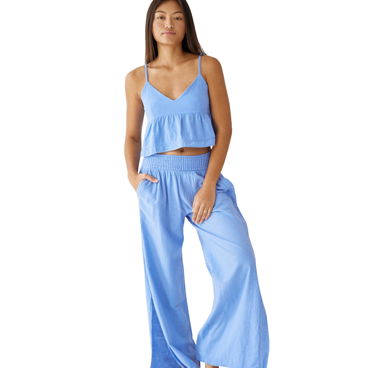 Blanco Slit Opening with Crochet Trim Pant | Island Water Sports